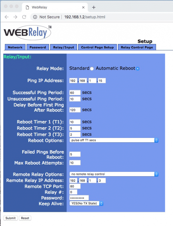 Automatically reboot an IP camera with WebRelay | Timeless Technology